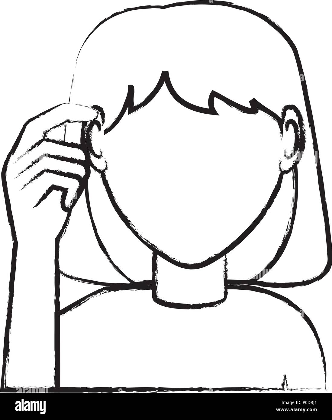 avatar woman thinking over white background, vector illustration Stock ...