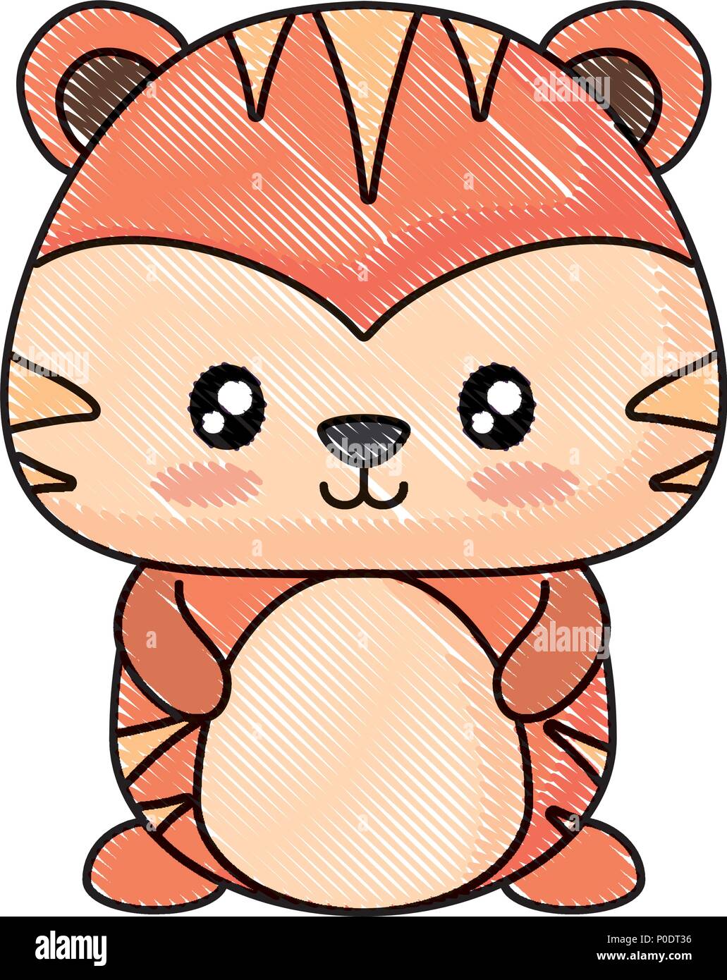 cute tiger icon over white background, vector illustration Stock Vector ...