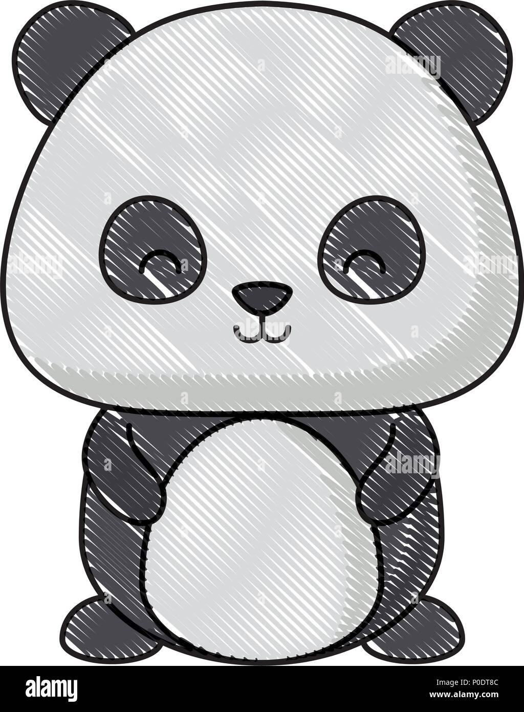 cute panda bear icon over white background, vector illustration Stock ...