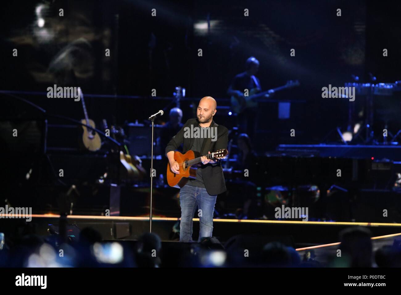 Naples, Italy. 07th June, 2018. Giuliano Sangiorgi frontman of ...