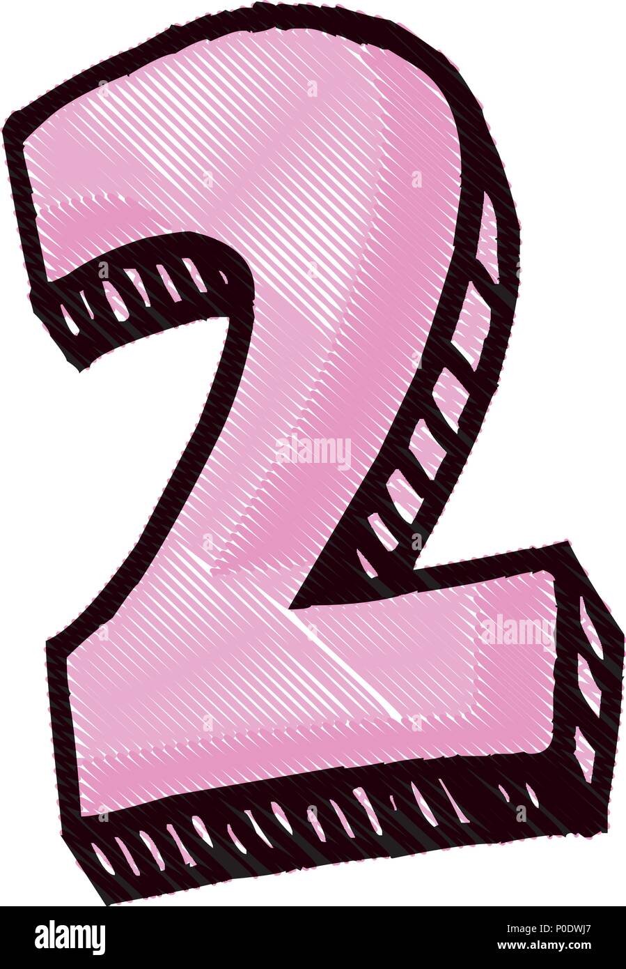 colorful number two icon over white background, vector illustration ...