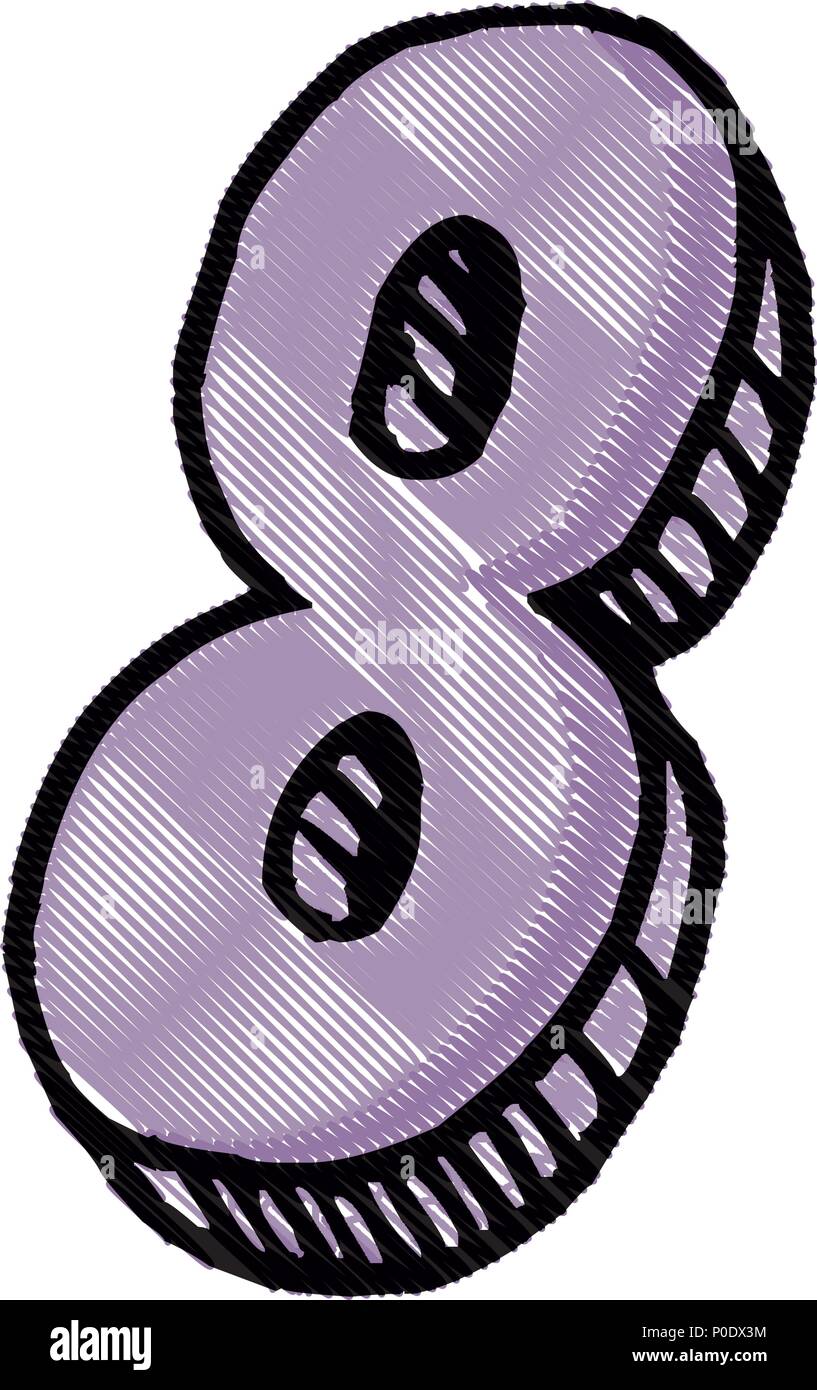 colorful number eight icon over white background, vector illustration ...