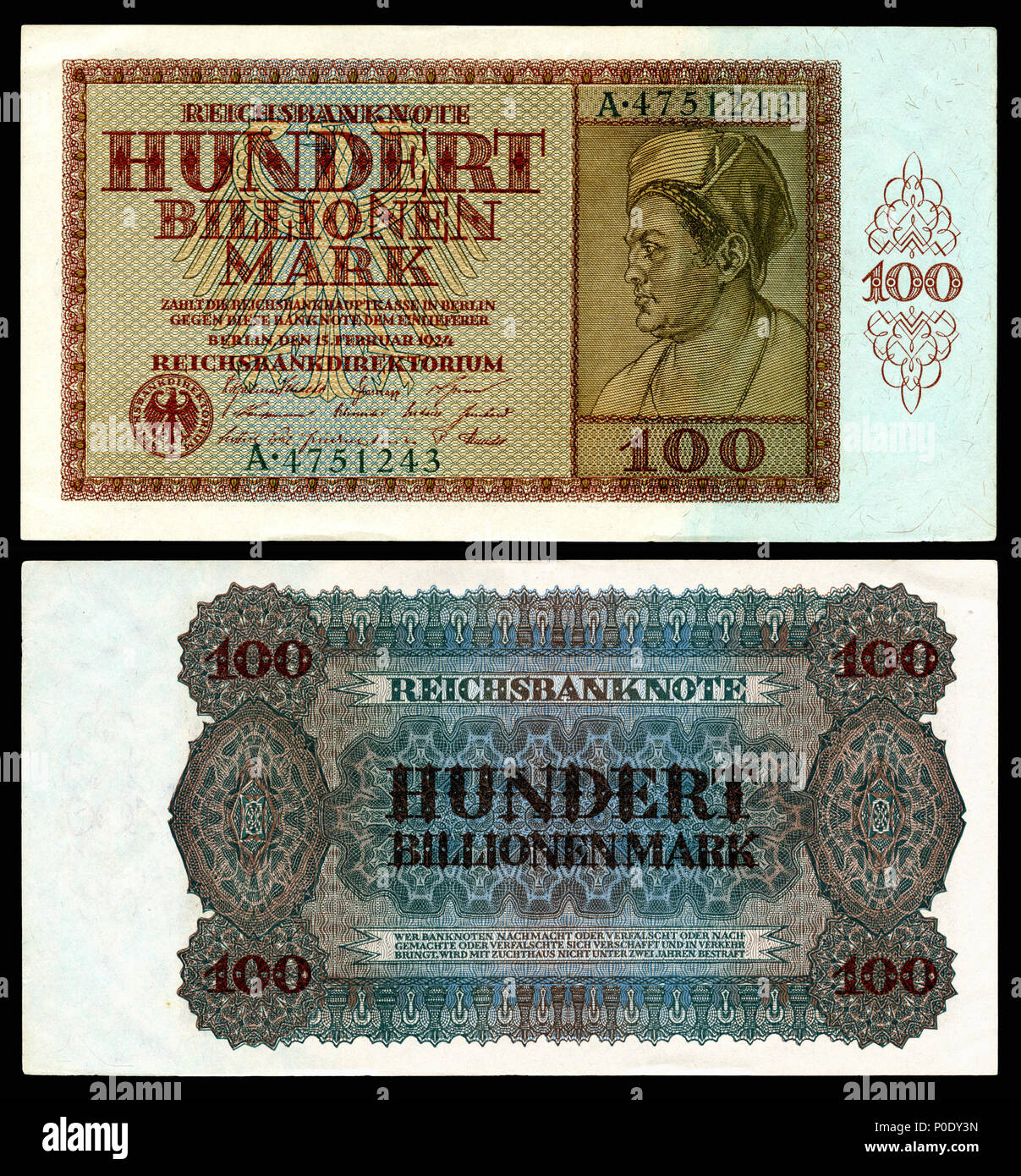 . English: German Papiermark of the Weimar Republic, post World War I ...