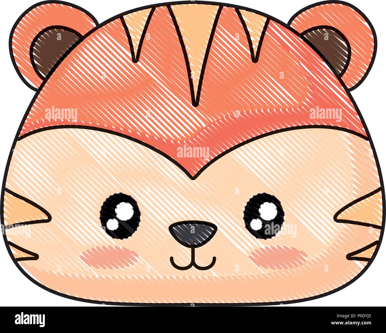 cute tiger icon over white background, vector illustration Stock Vector ...