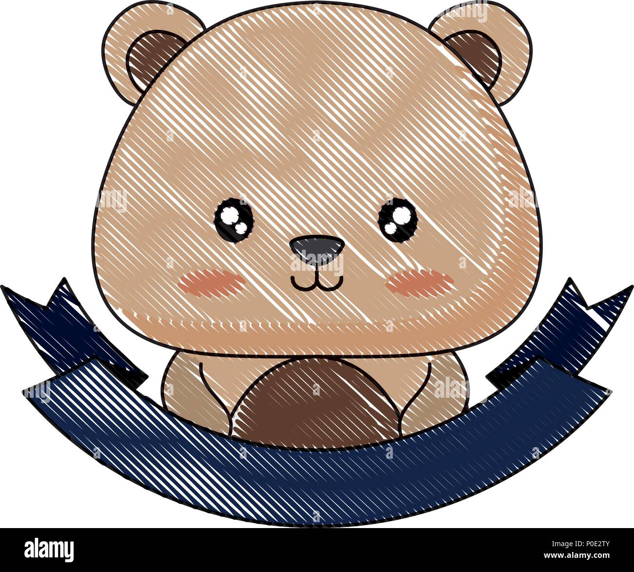 decorative ribbon and Cute squirrel icon over white background, vector ...