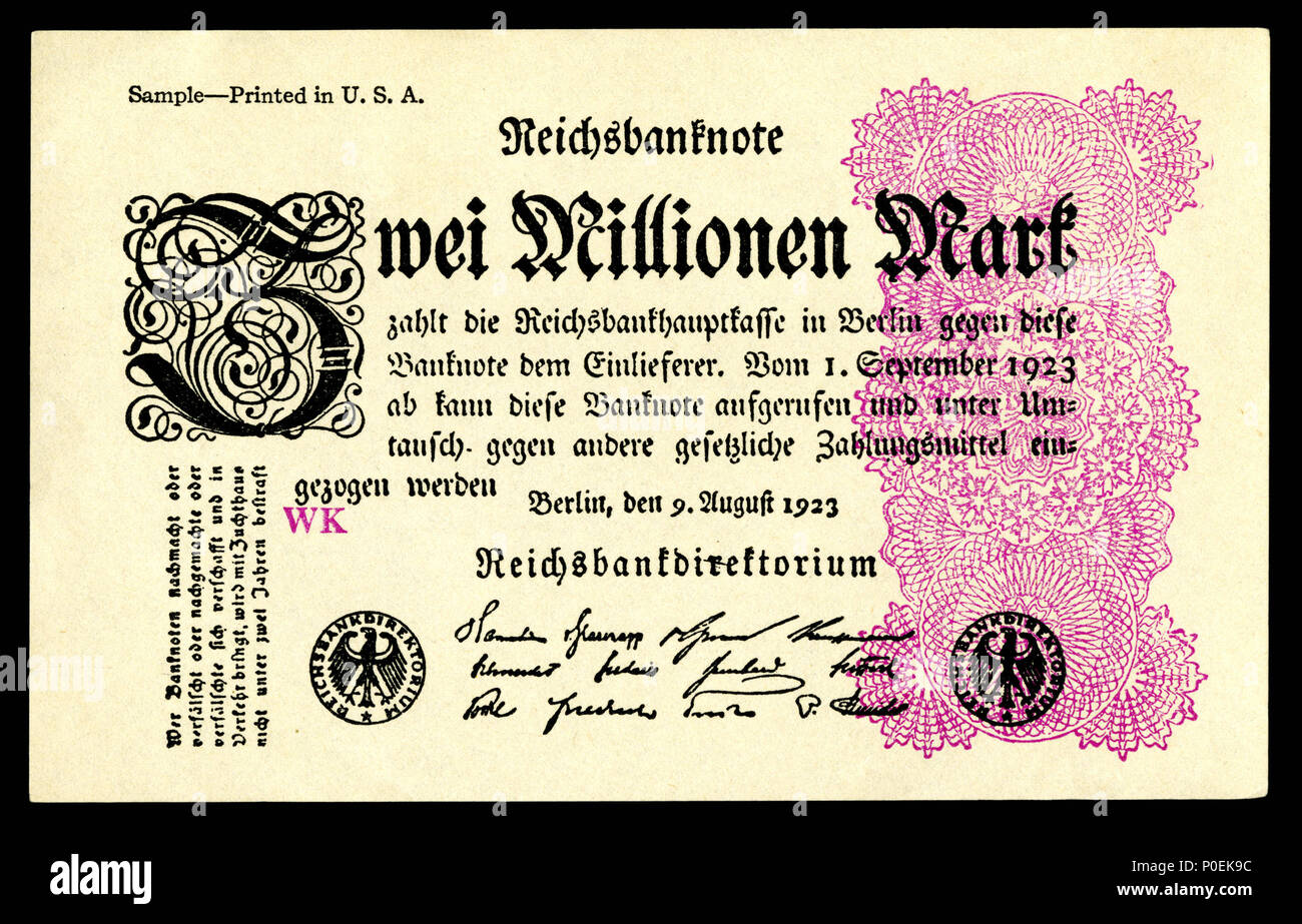 . English: German Papiermark of the Weimar Republic, post World War I ...