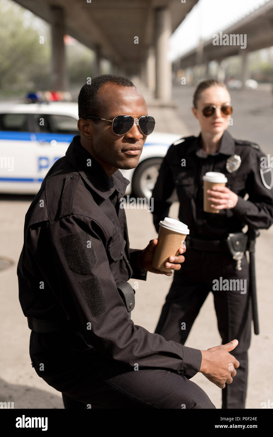Black policeman law officers police car vehicle hi-res stock ...
