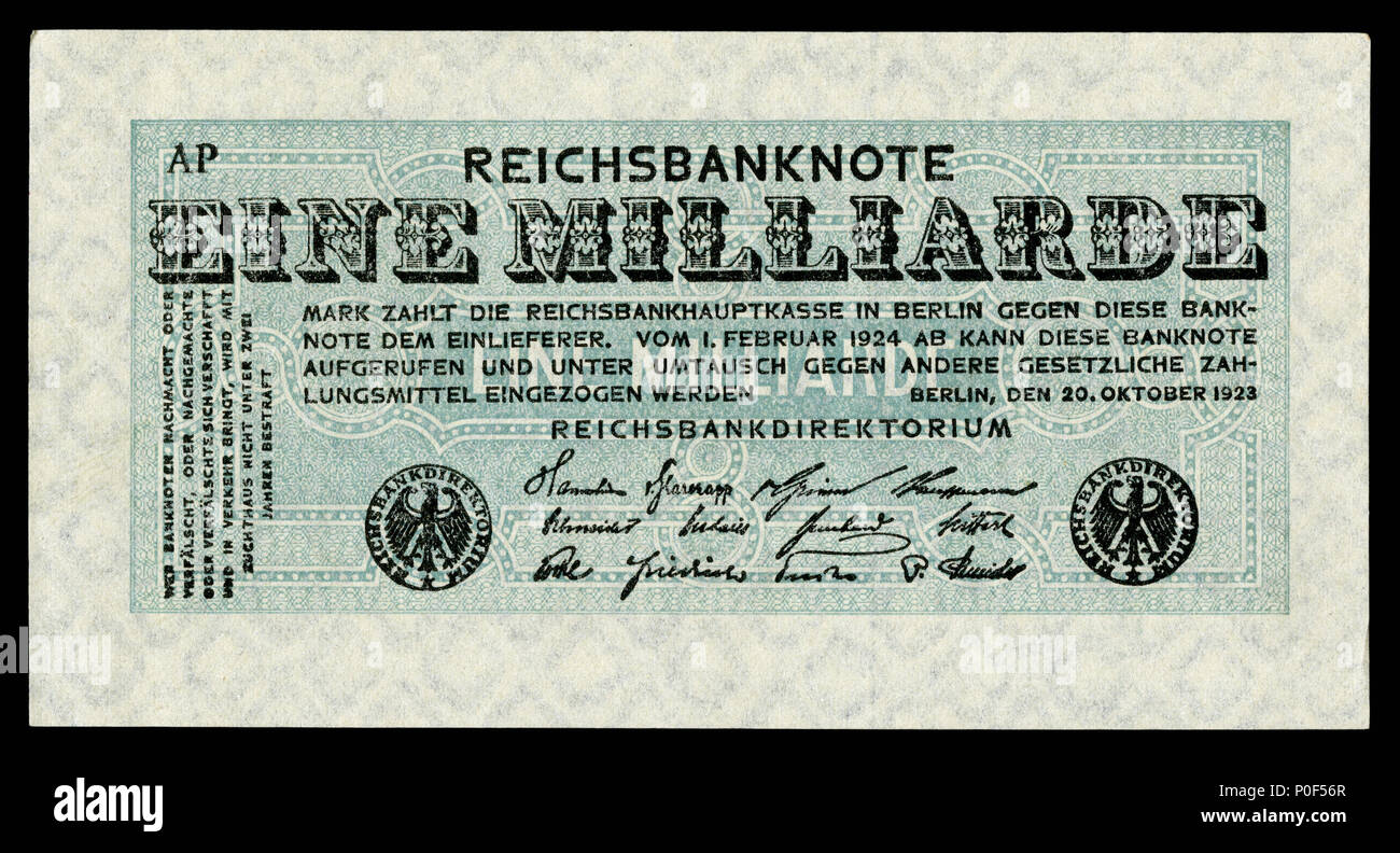 . English: German Papiermark of the Weimar Republic, post World War I ...