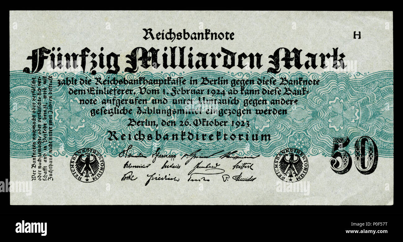 . English: German Papiermark of the Weimar Republic, post World War I ...