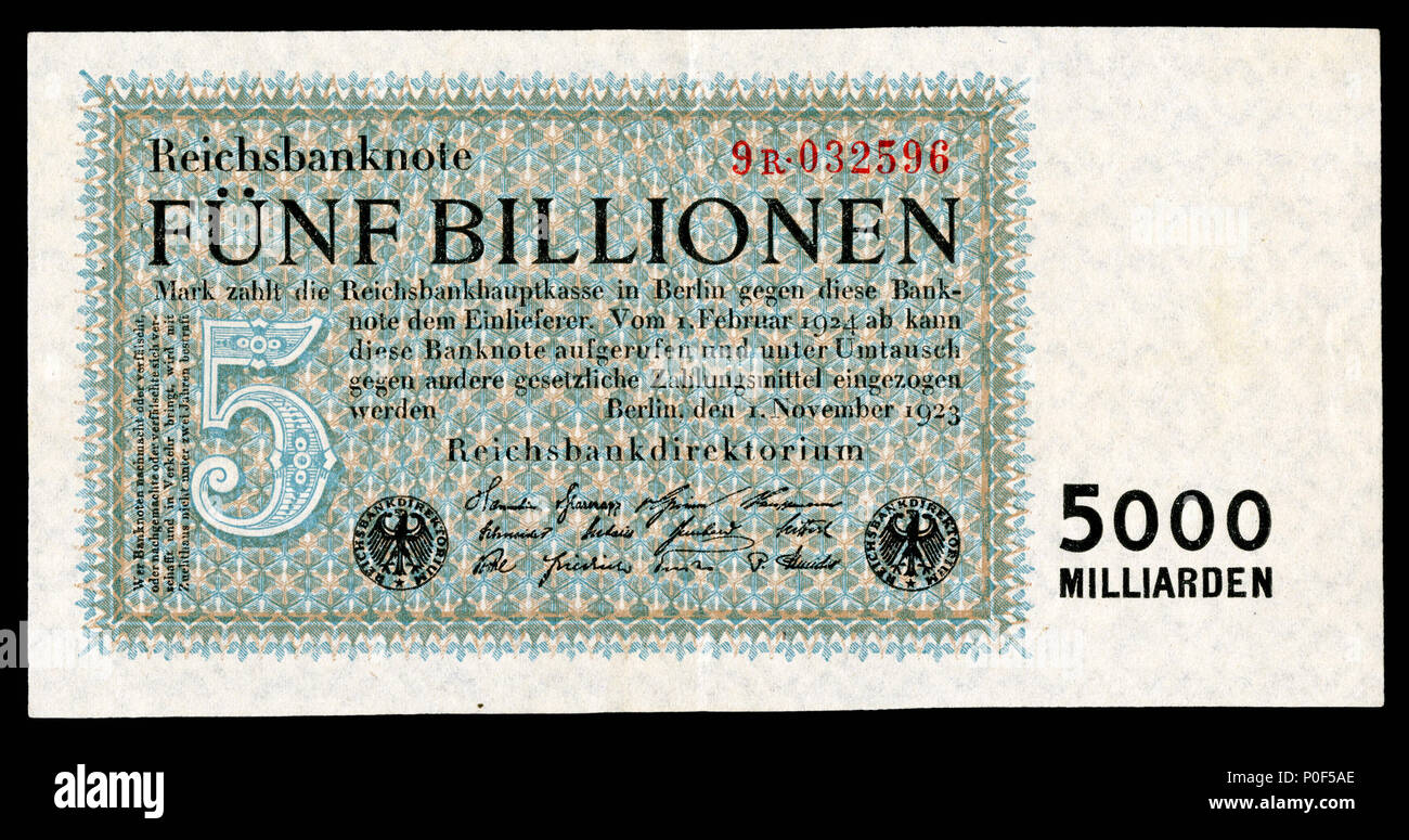 . English: German Papiermark of the Weimar Republic, post World War I ...