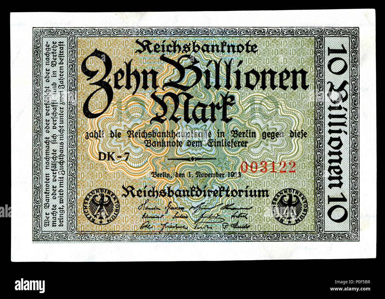 . English: German Papiermark of the Weimar Republic, post World War I ...