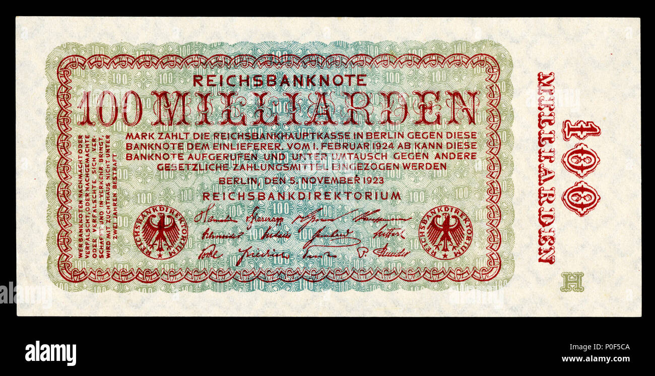 . English: German Papiermark of the Weimar Republic, post World War I ...