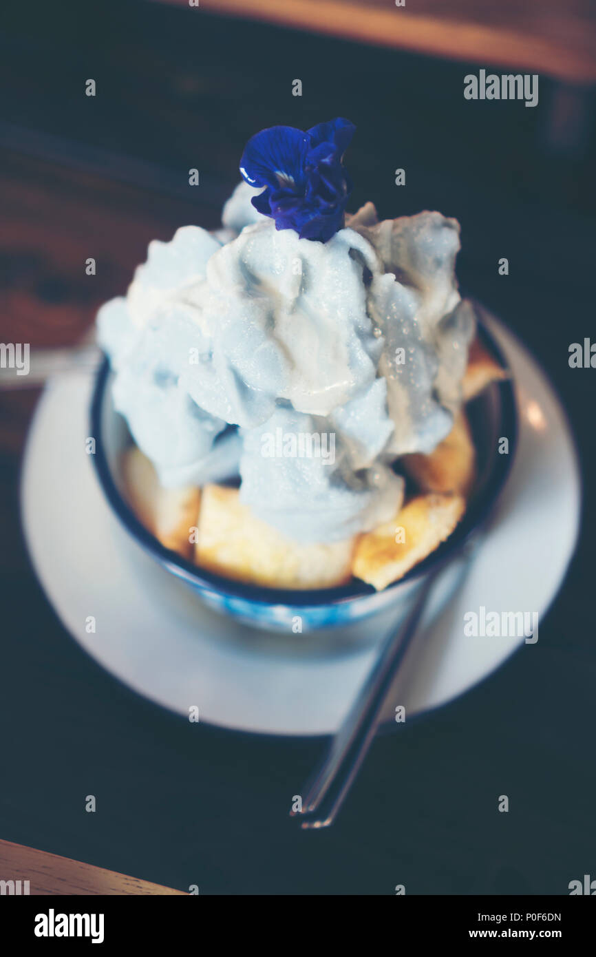 blue ice-cream with herb Stock Photo - Alamy