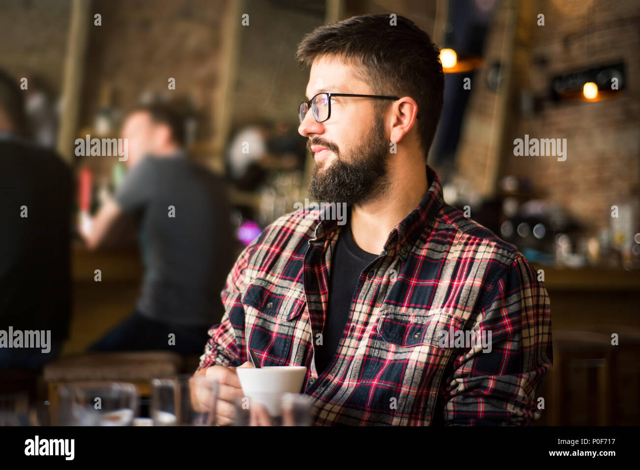 Bearded man cafe hi-res stock photography and images - Alamy