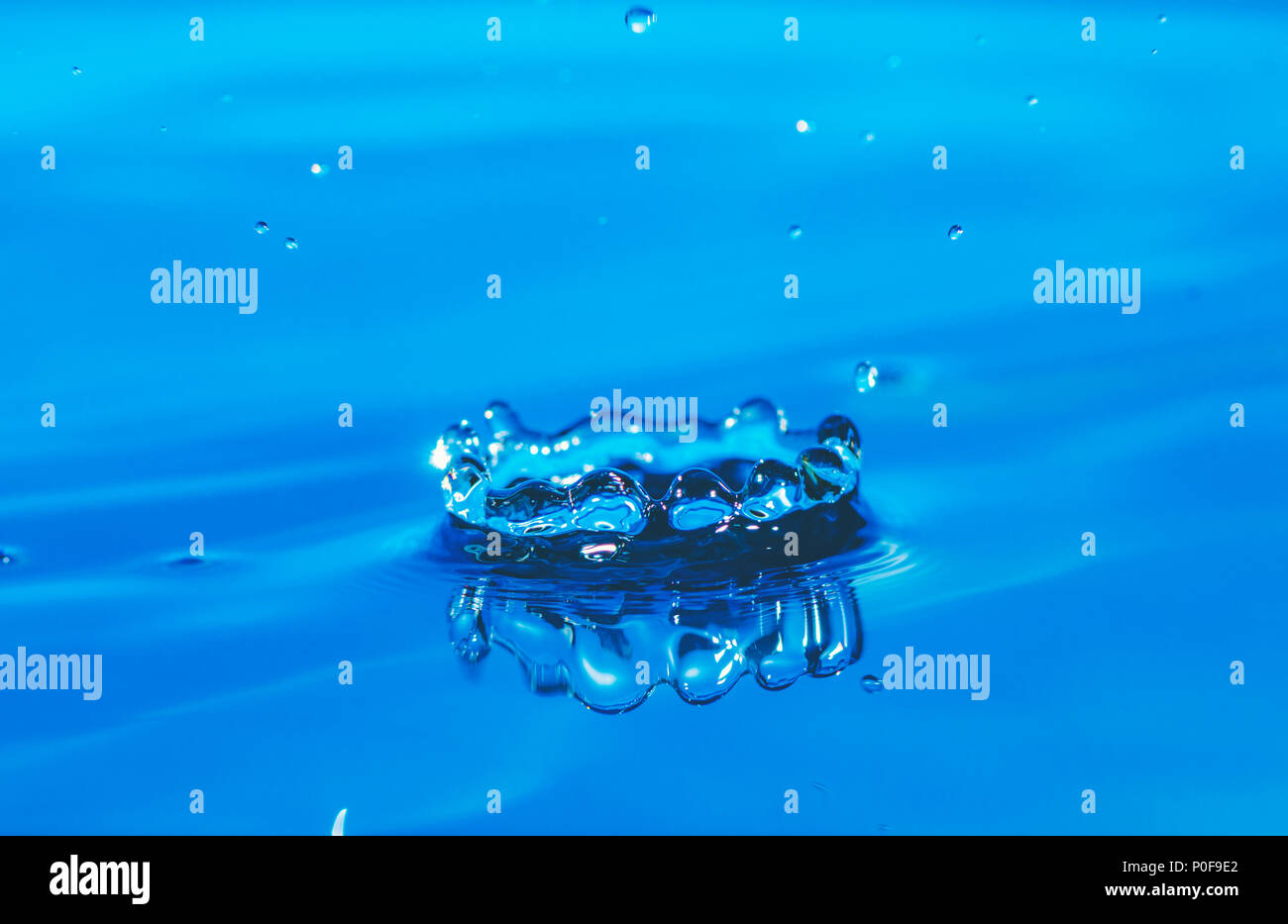 abstract background of Blue water drop falling down Stock Photo - Alamy