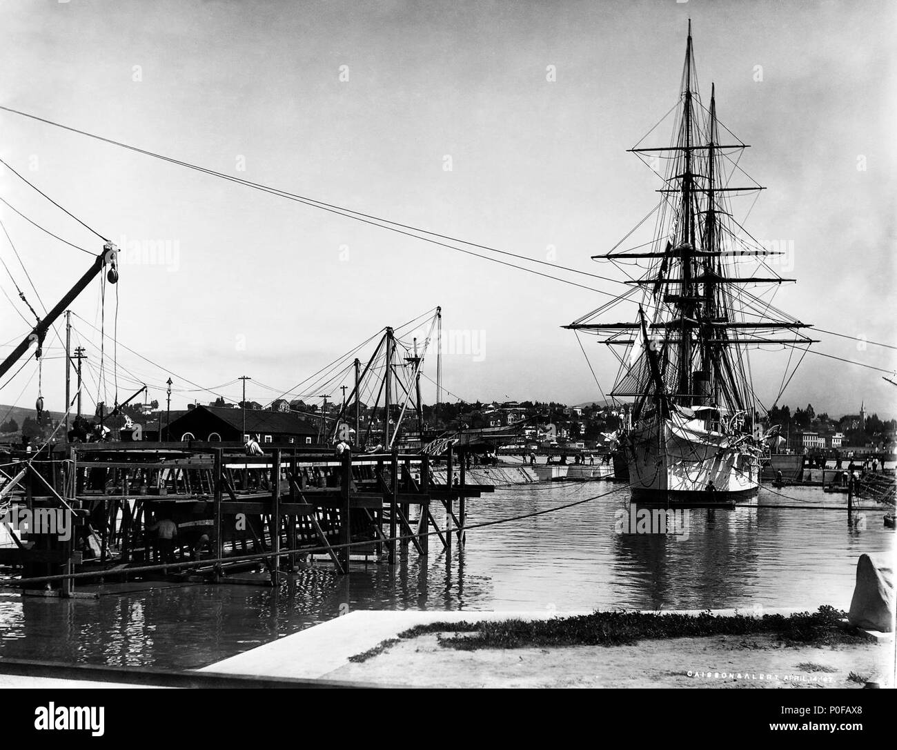 View of the Caisson built at Mare Island, with the USS ALERT being ...