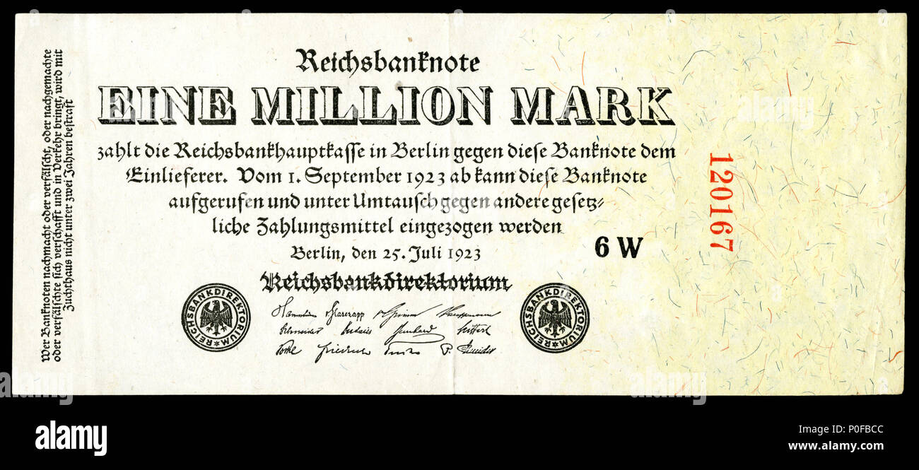 . English: German Papiermark of the Weimar Republic, post World War I ...