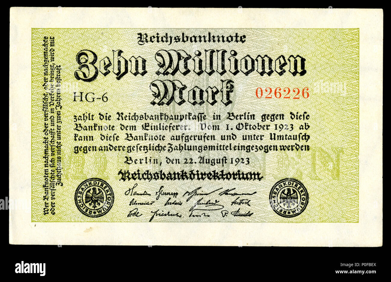 . English: German Papiermark of the Weimar Republic, post World War I ...