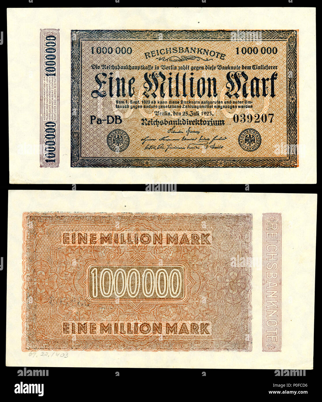 . English: German Papiermark of the Weimar Republic, post World War I ...