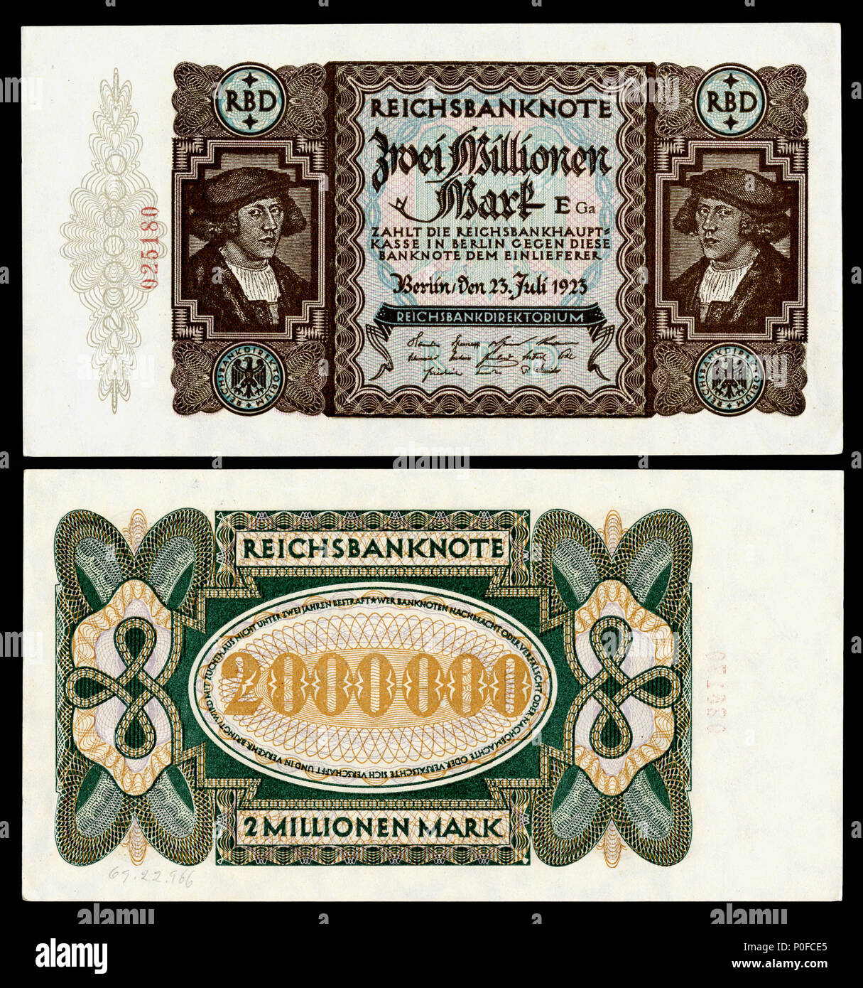 . English: German Papiermark of the Weimar Republic, post World War I ...