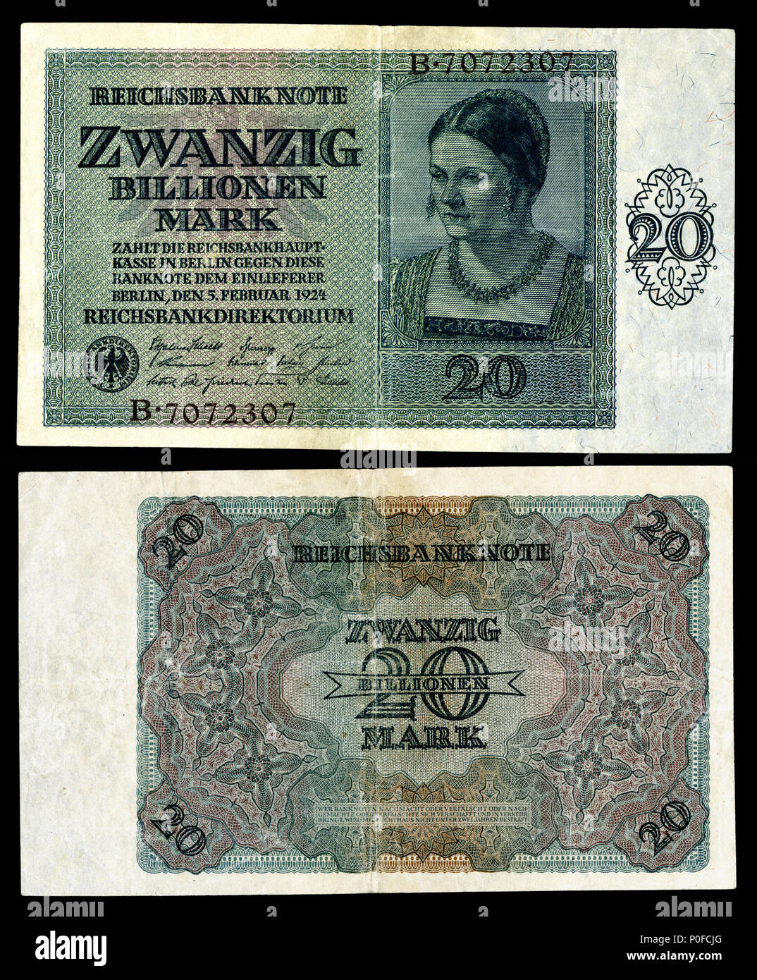 . English: German Papiermark of the Weimar Republic, post World War I ...