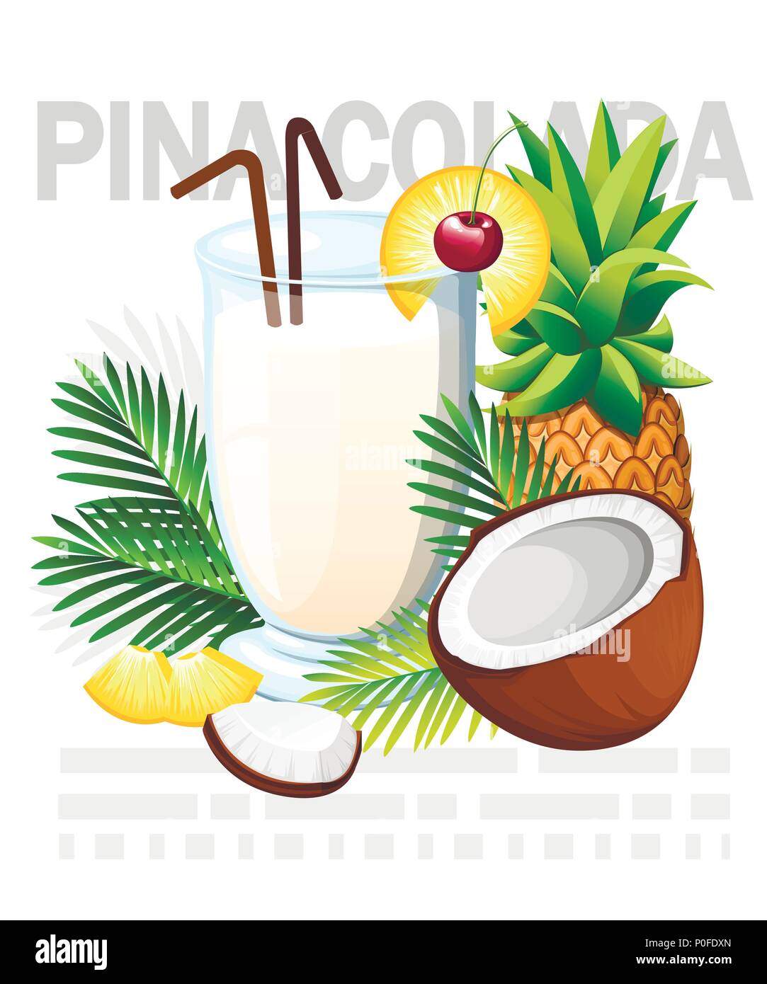 Pina Colada Cocktail Tropical Cocktail With Coconut And Pineapple