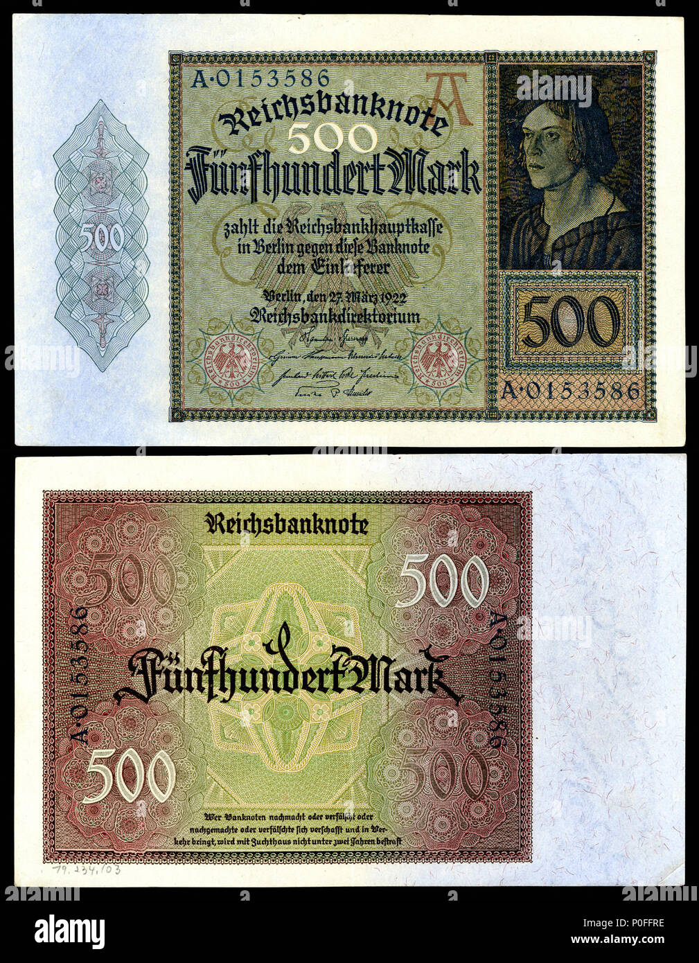 . English: German Papiermark of the Weimar Republic, post World War I ...