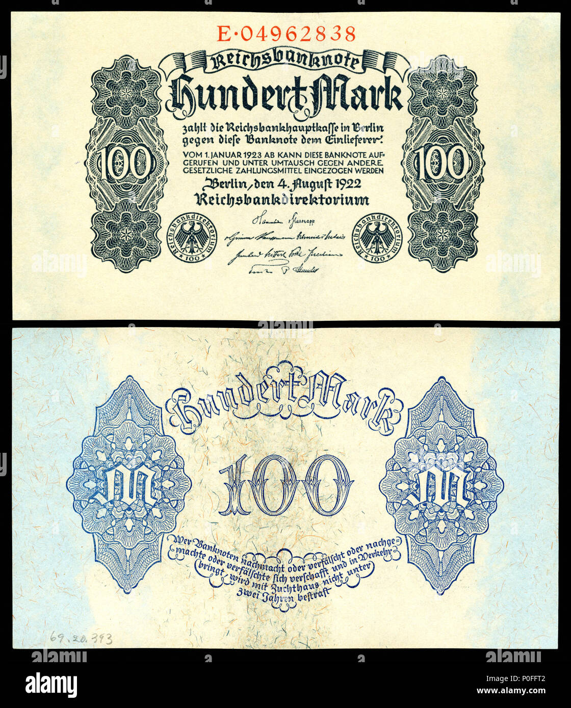 . English: German Papiermark of the Weimar Republic, post World War I ...