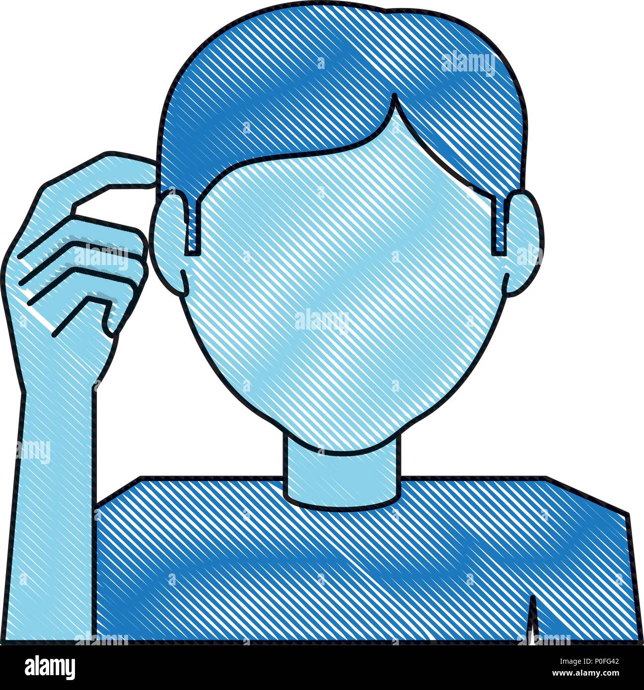 Avatar man thinking icon over white background, vector illustration ...