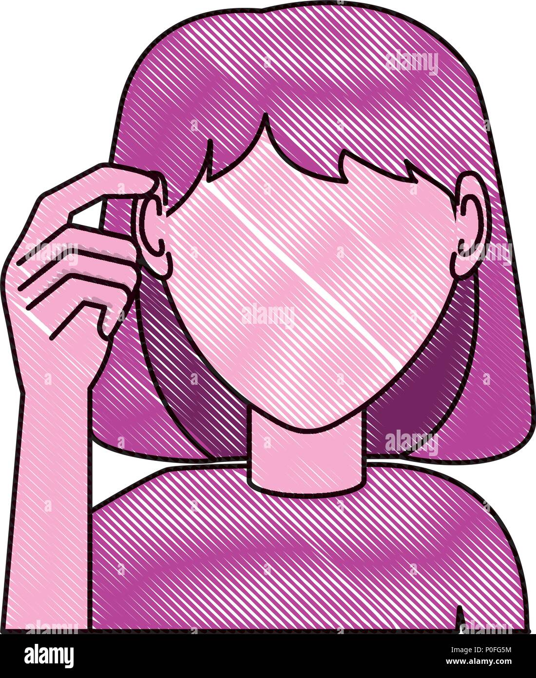avatar woman thinking over white background, vector illustration Stock ...