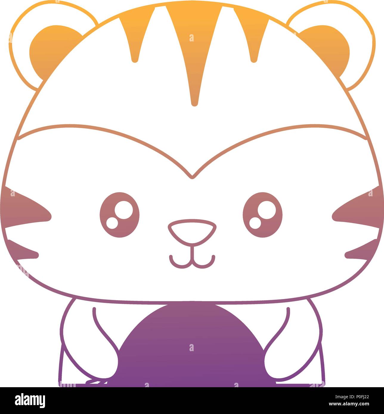 cute tiger icon over white background, vector illustration Stock Vector ...