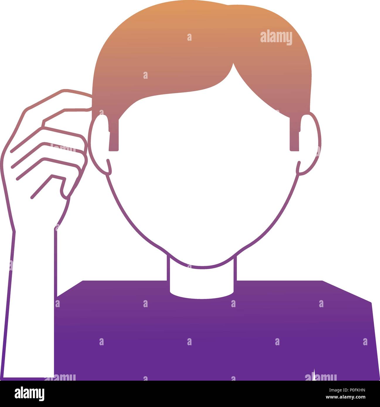 Avatar man thinking icon over white background, vector illustration ...