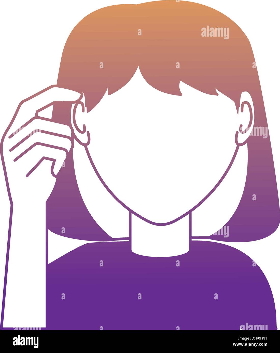 avatar woman thinking over white background, vector illustration Stock ...