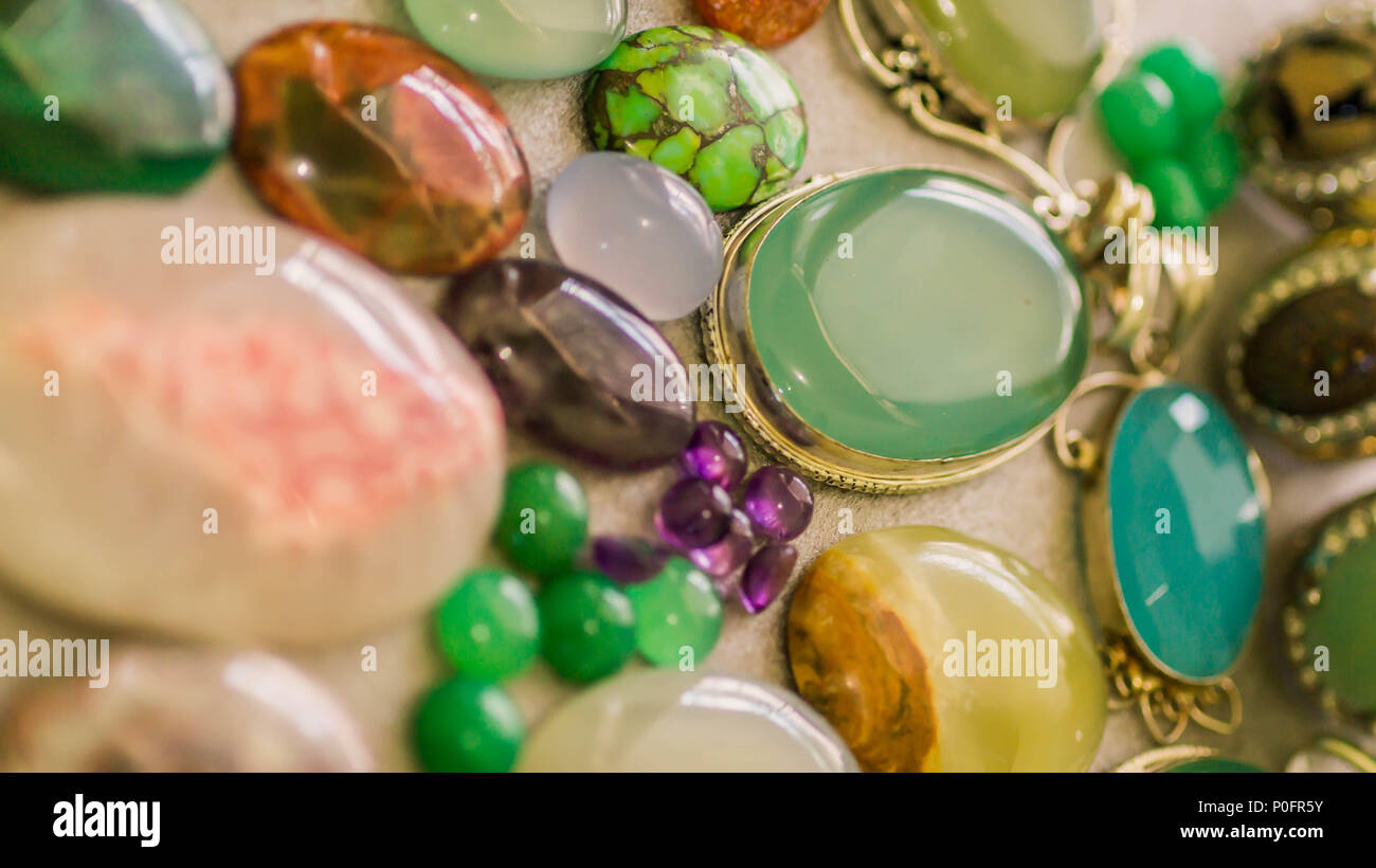 assorted colorful gemstone cabochon. geology and mineral background ...