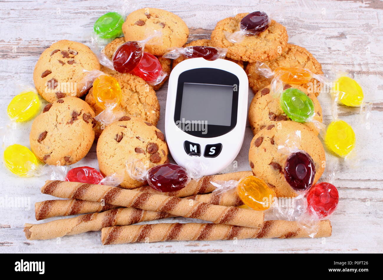 Glucose meter for checking and measuring sugar level and colorful ...