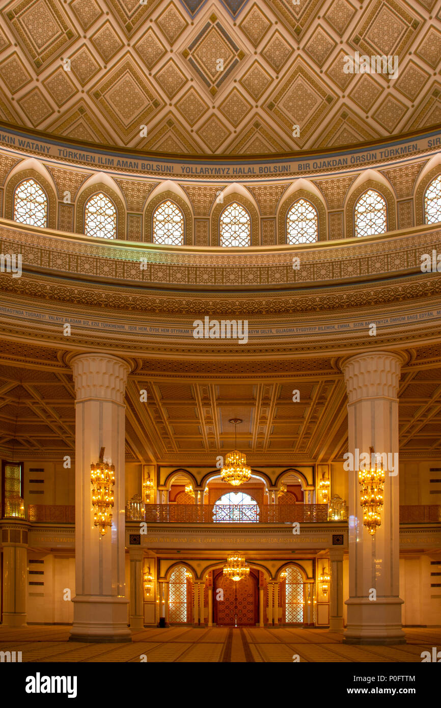 Inside Turkmenbashi Ruhy Mosque, Ashgabat, Turkmenistan Stock Photo - Alamy