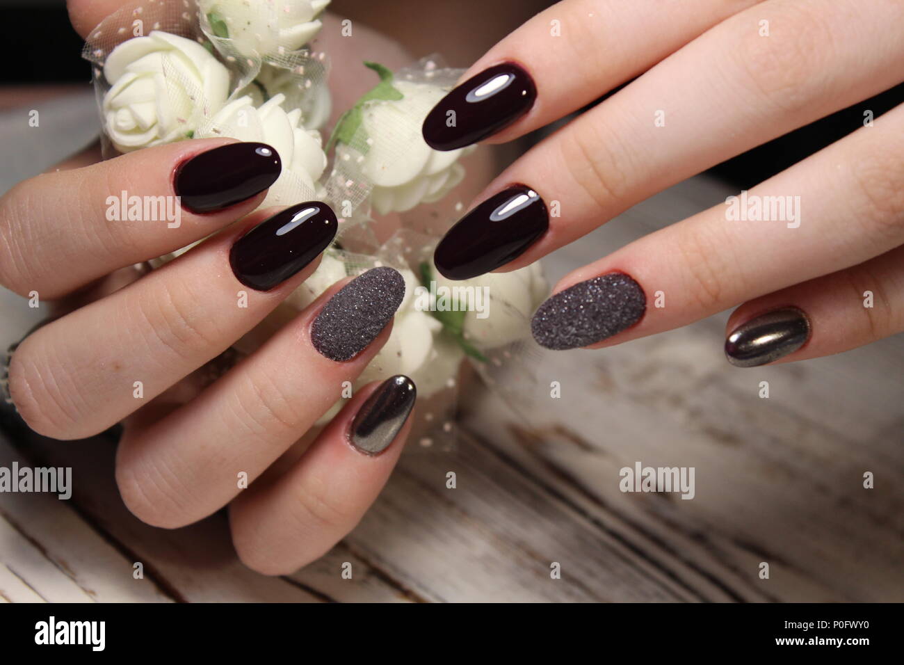 Manicure design nails Stock Photo - Alamy