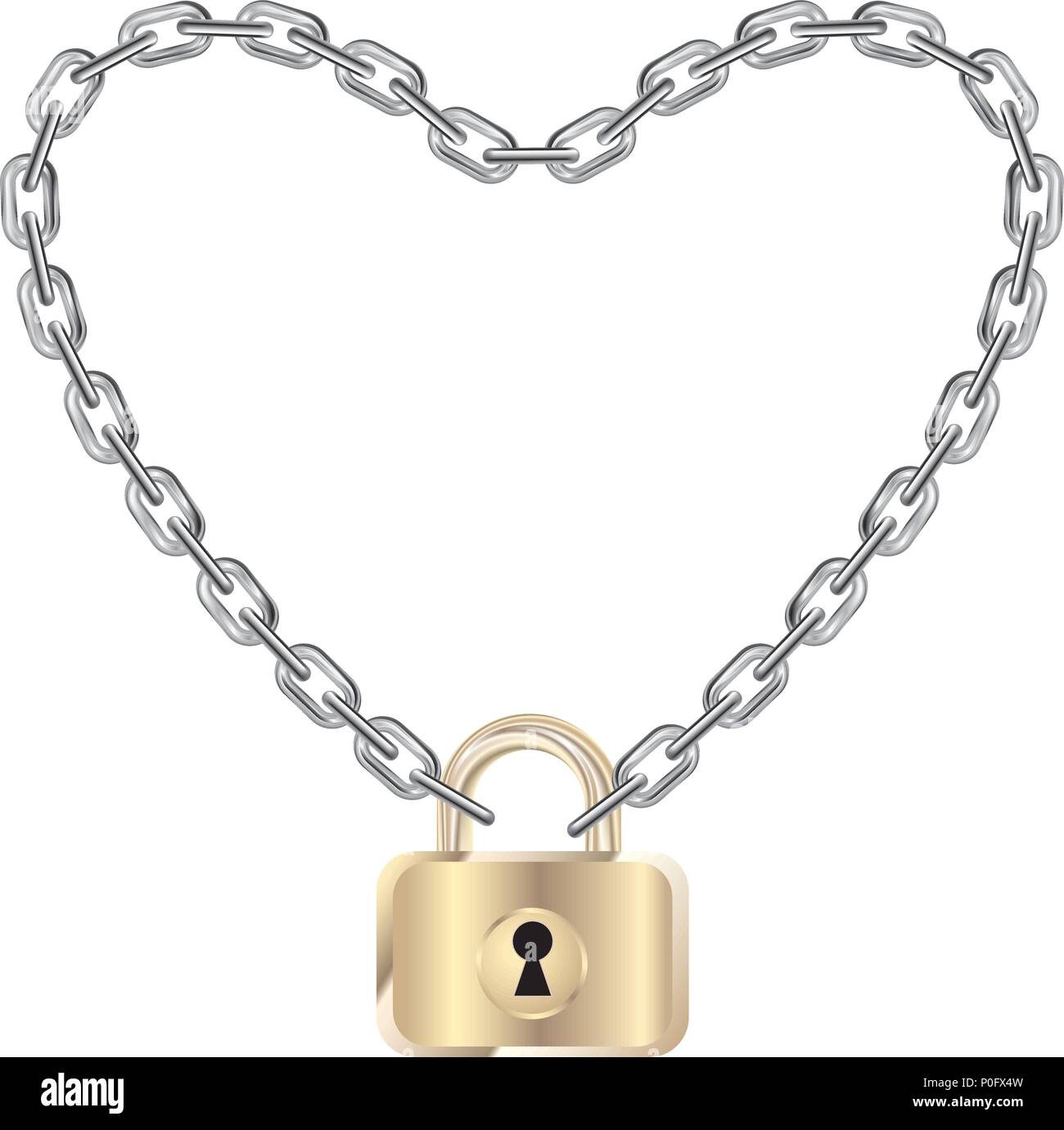 Heart chain padlock key Stock Vector Images - Alamy