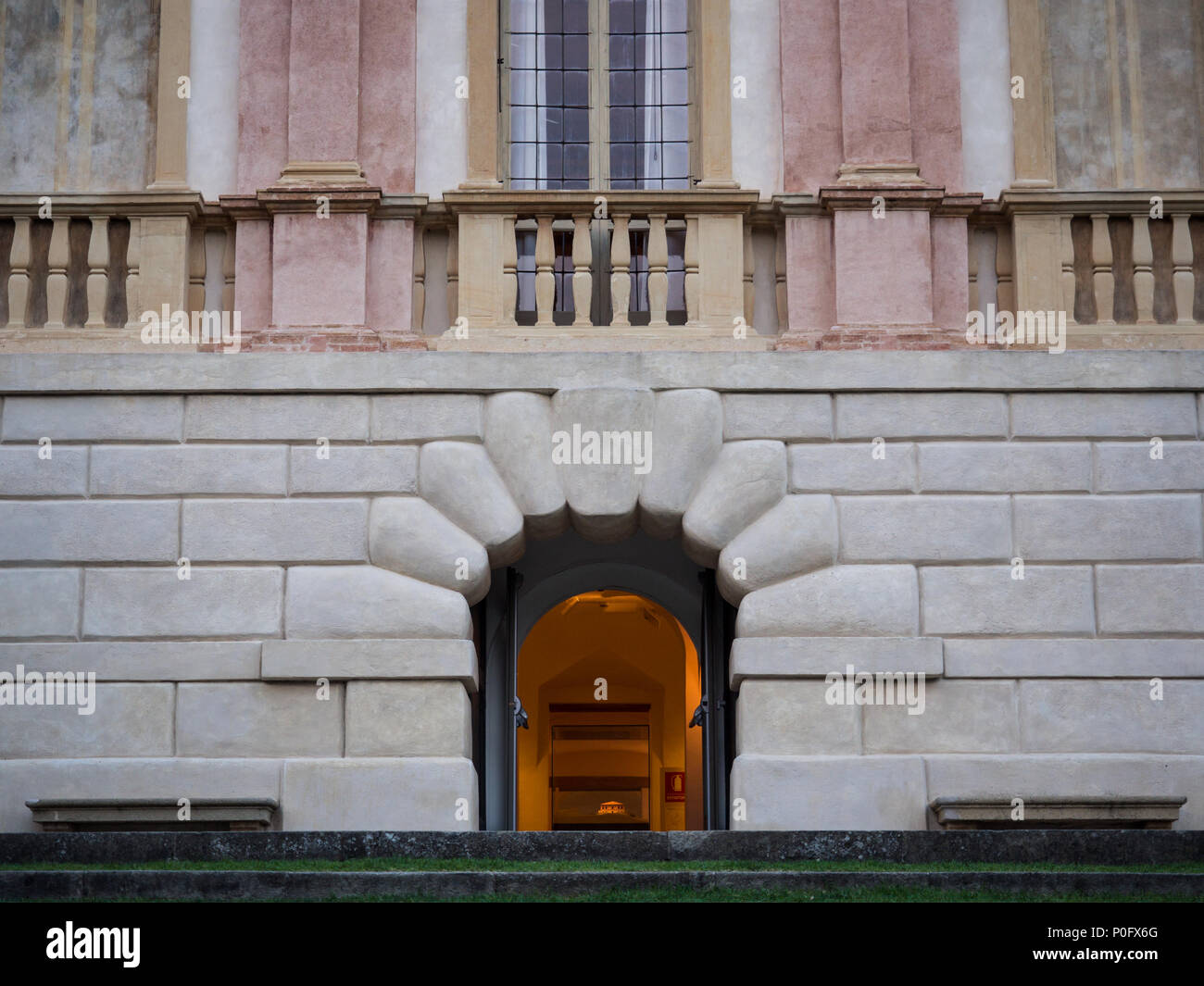 Torreglia, Italy - May 26, 2018: The majestic stone entrance of Villa ...