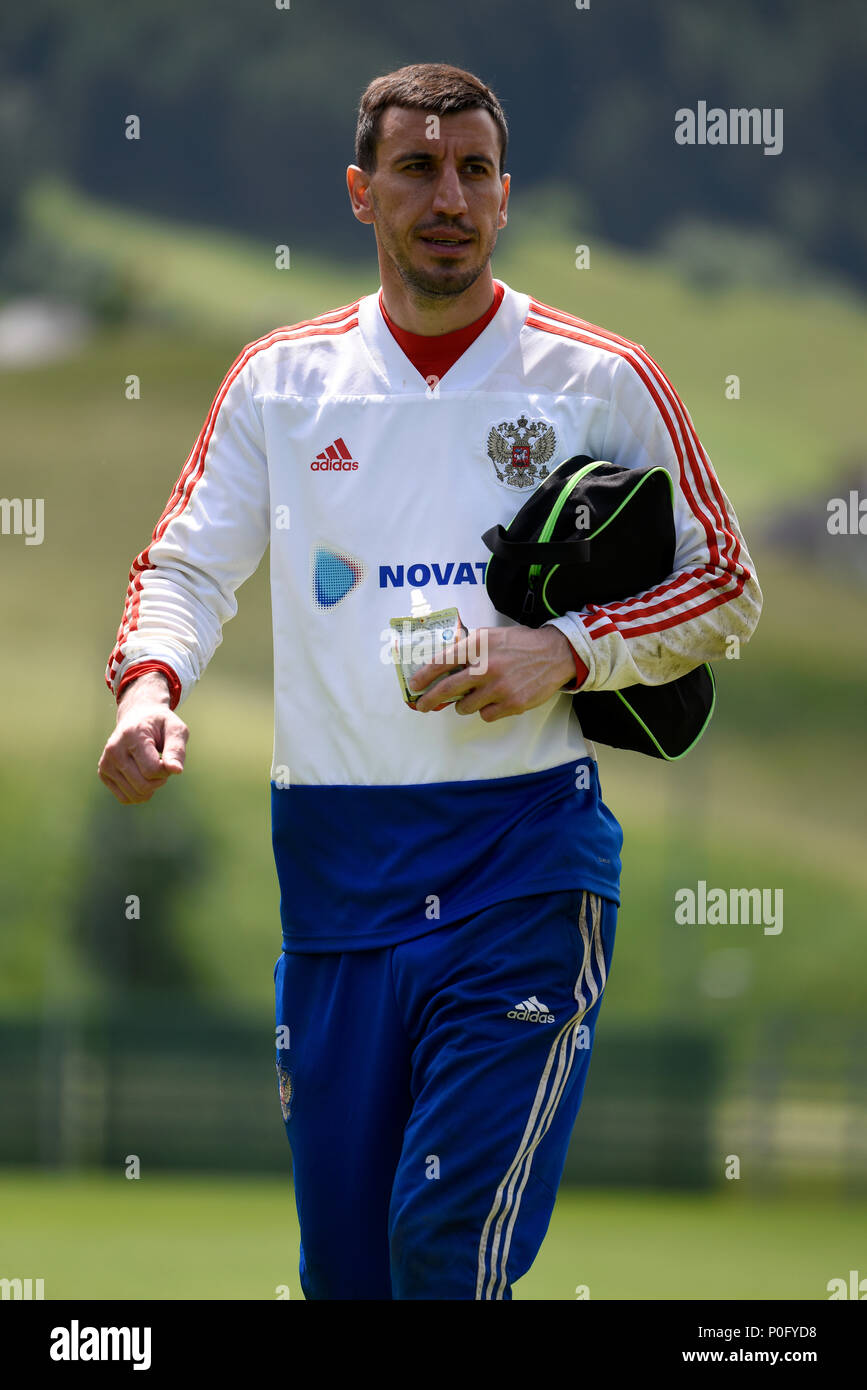 Neustift, Tirol, Austria - May 28, 2018. Russian football player Soslan ...