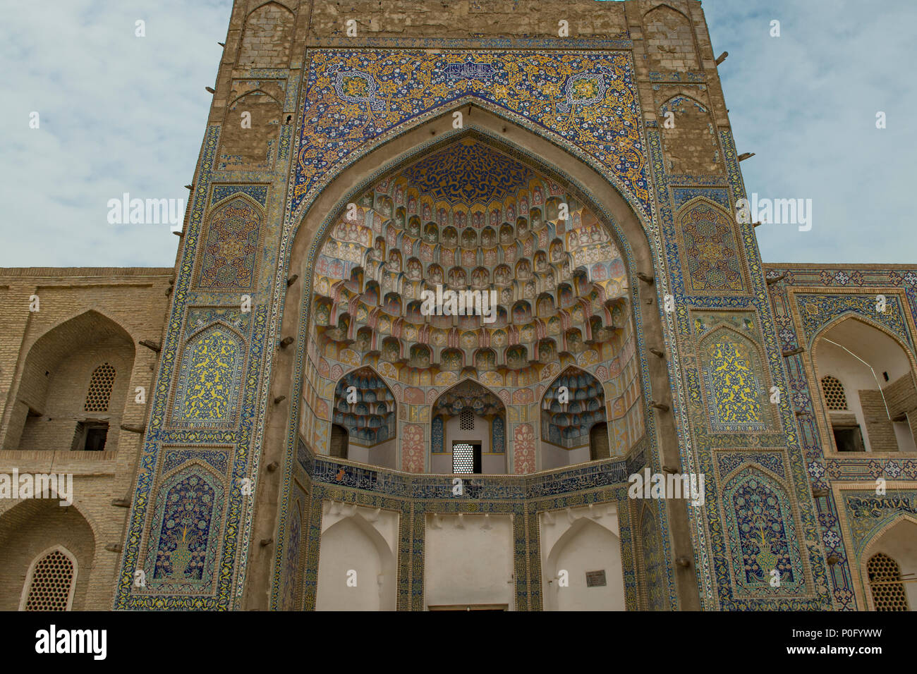 Entrance to Abdulaziz Khan Madrassah, Bukhara, Uzbekistan Stock Photo ...