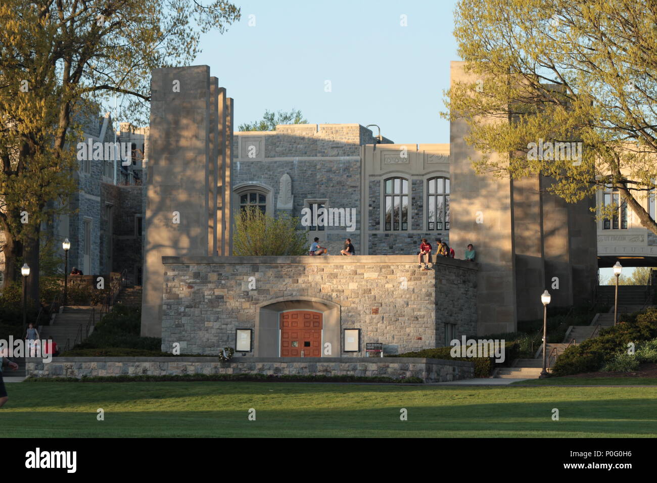 War Memorial Chapel on the campus of Virginia Tech. View is from the ...