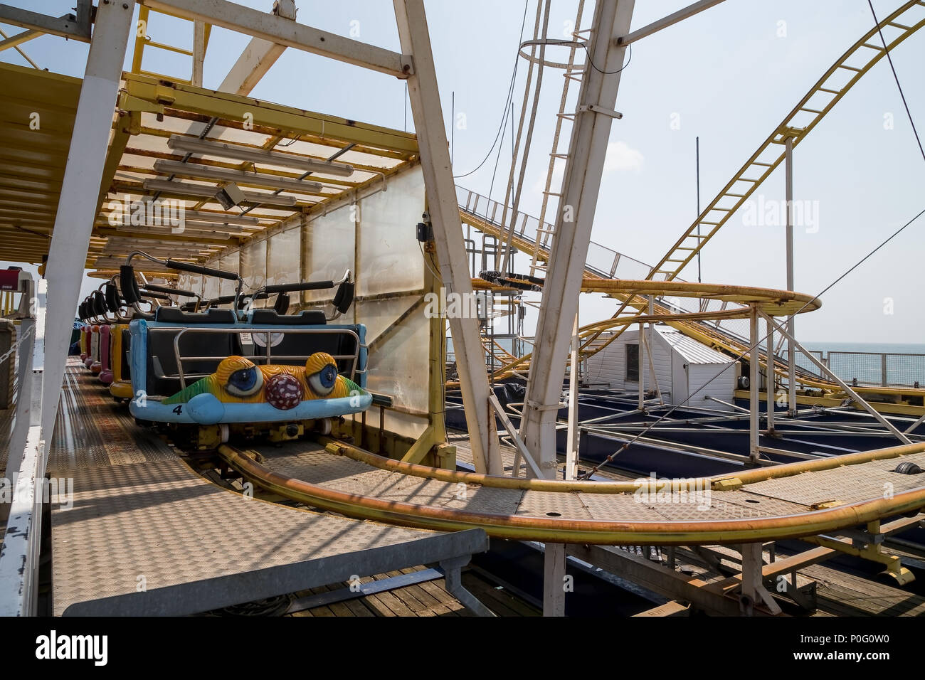 Roller coaster ride on Brighton Palace Pier, Brighton, East Sussex ...