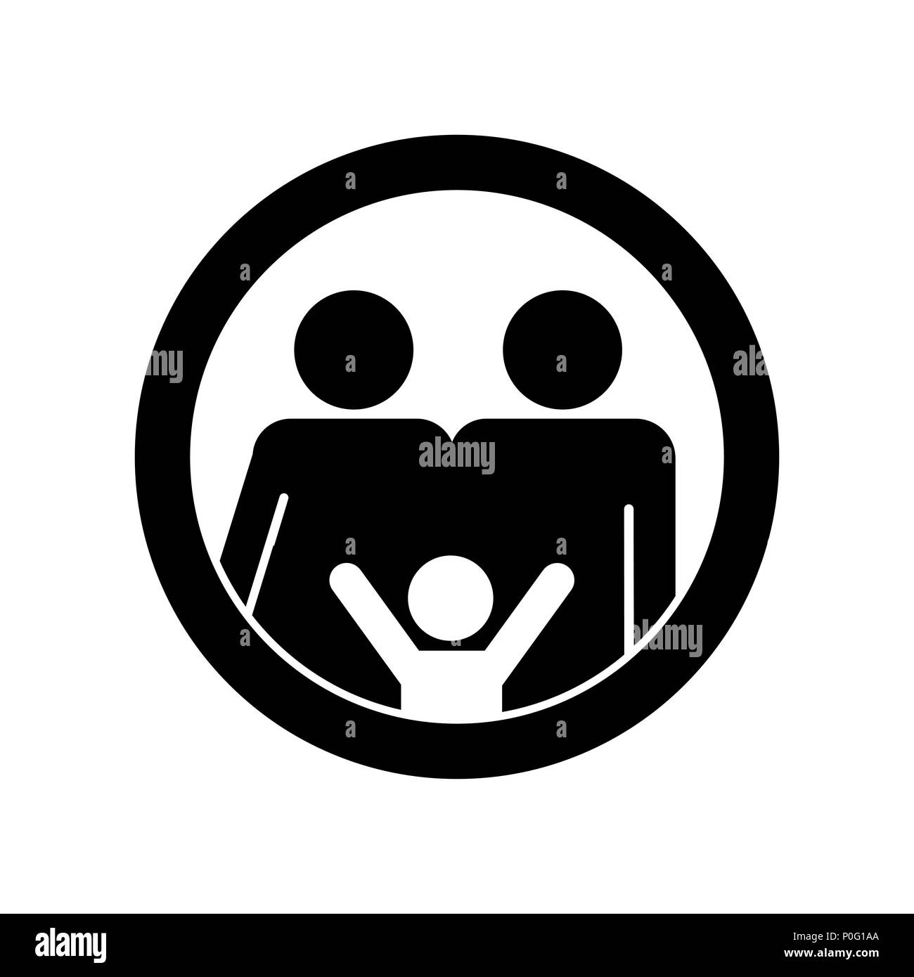 Family Icon in flat style Parents symbol on white Stock Vector Image ...