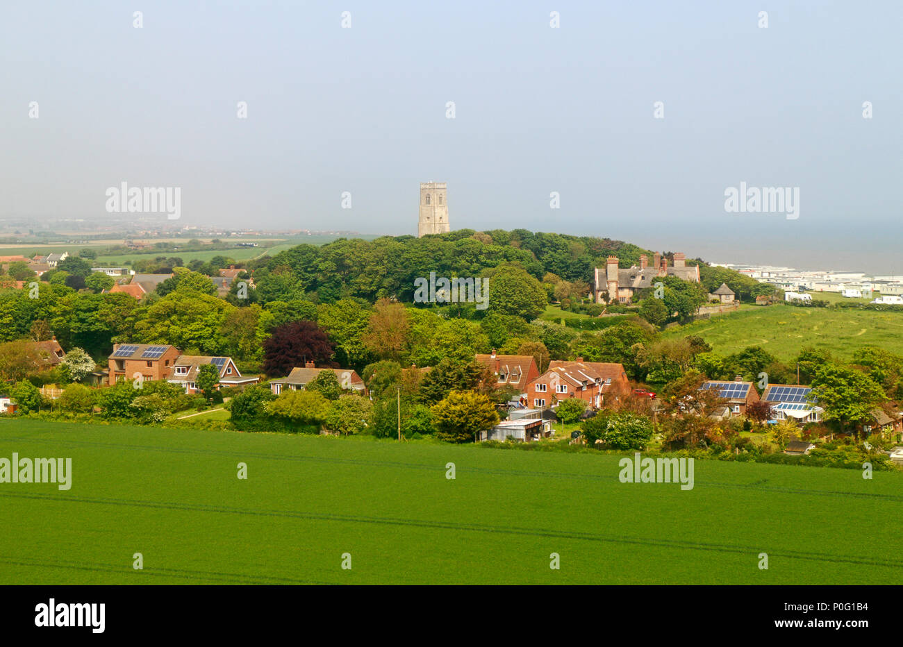 A view of Happisburgh village on the Norfolk coast from the Lighthouse ...