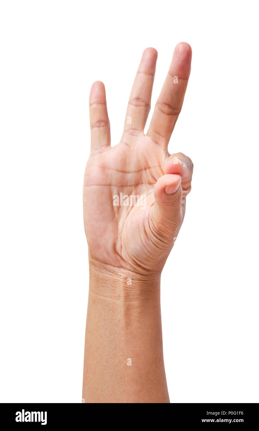 Isolated hand holding object on white background, save clipping path ...