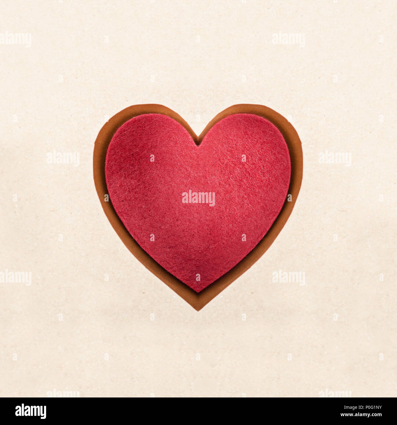 Valentine background with single red heart with shadow for your text or ...