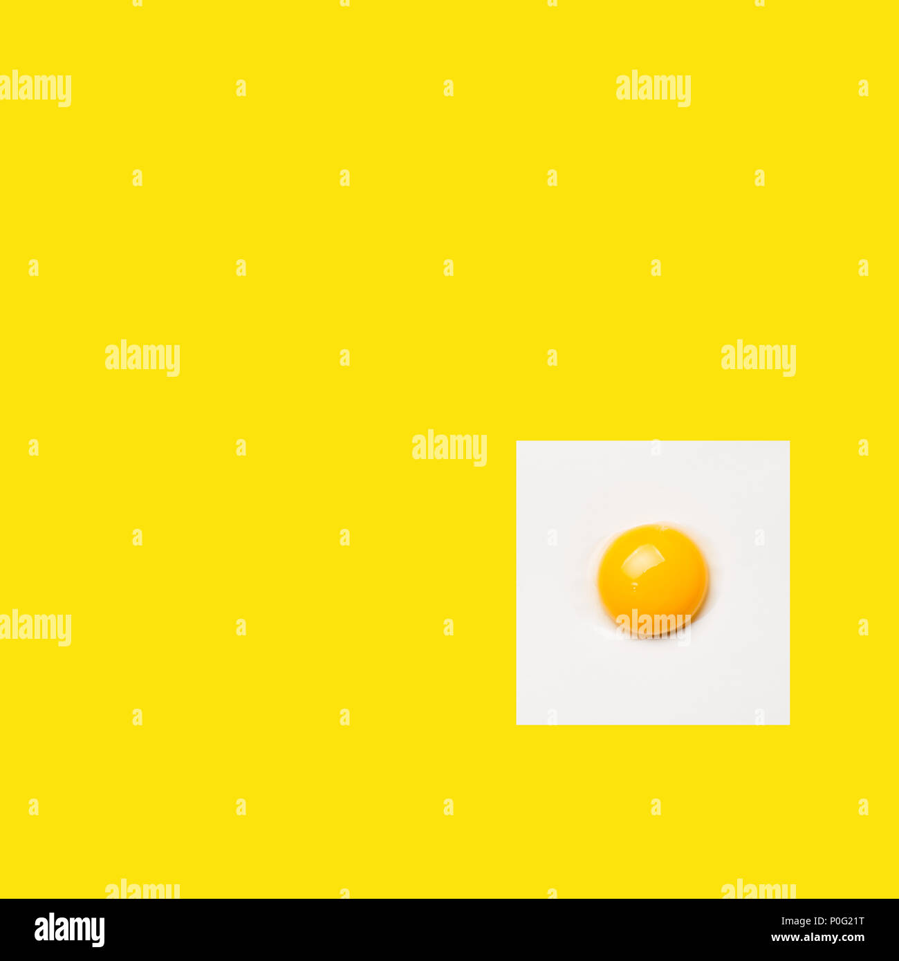 Square egg on yellow background. Minimalistic design, colorful ...