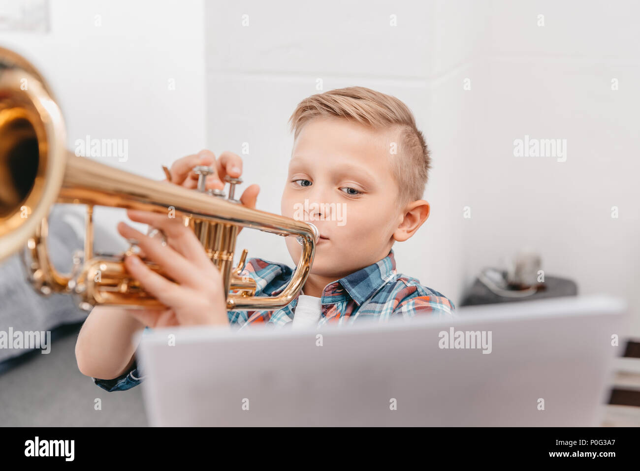 Trumpet practice at home hi-res stock photography and images - Alamy