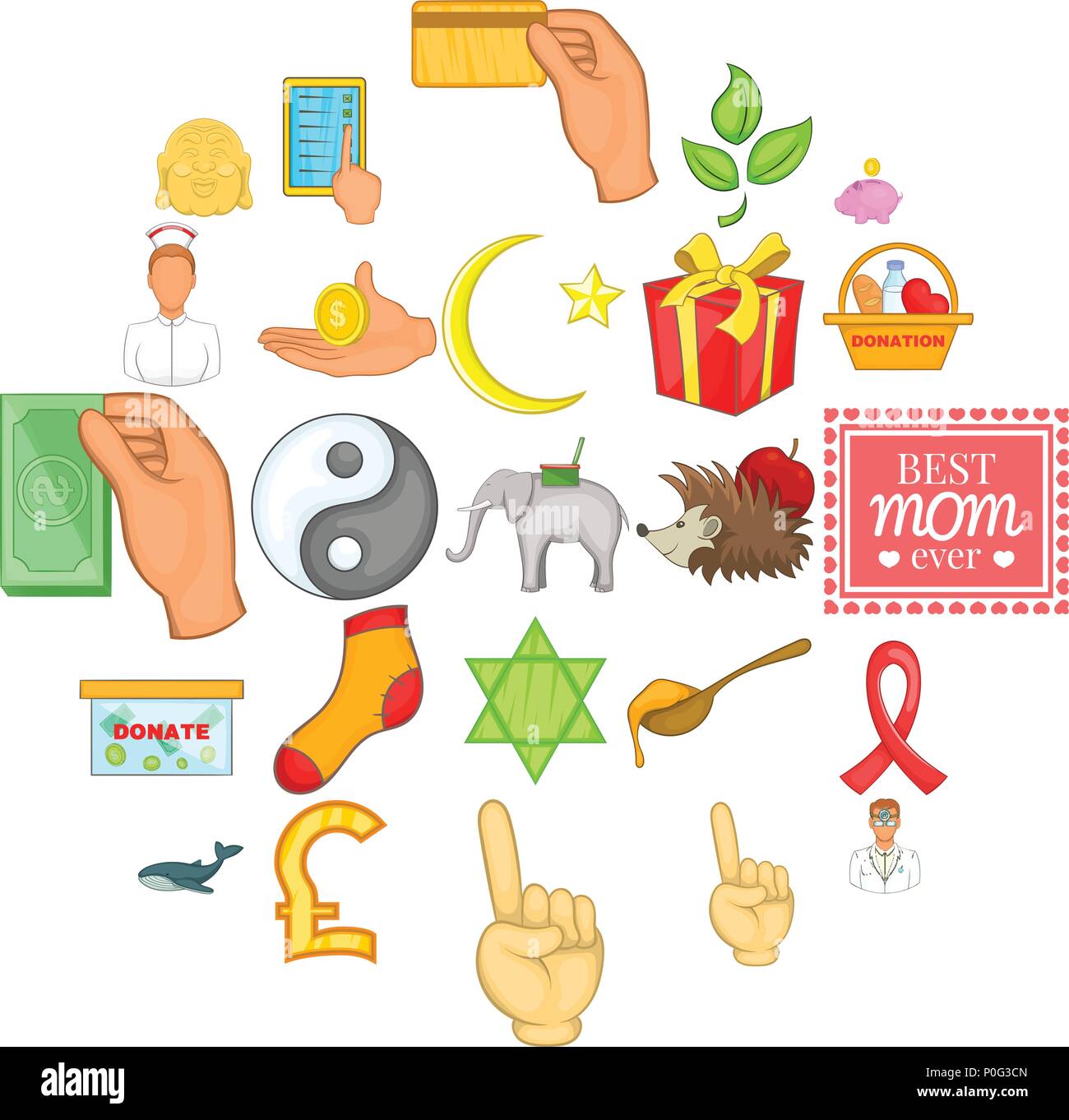 Kindness icons set, cartoon style Stock Vector Image & Art - Alamy